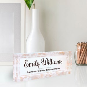 Personalized Logo Desk Name Plate Block 8x3" - Custom Logo Gift for ...