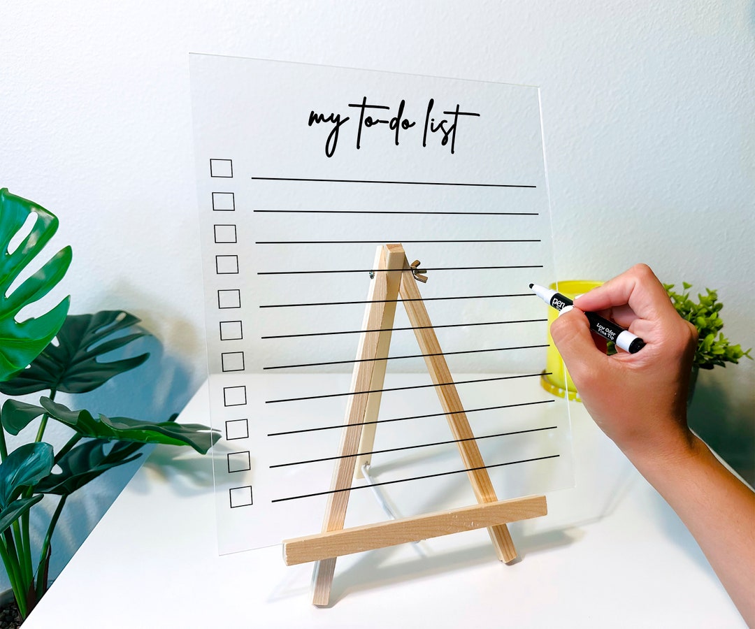 PERSONALIZED Acrylic To-do Planner Desk Calendar - Dry Erase Board, Dry ...