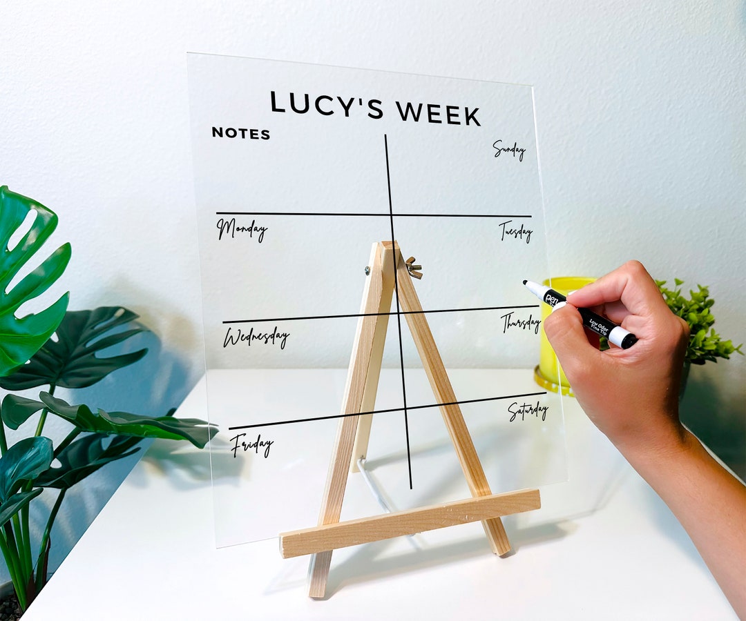 Personalized Acrylic Calendar - Custom Desk Calendar, Dry Erase Board ...