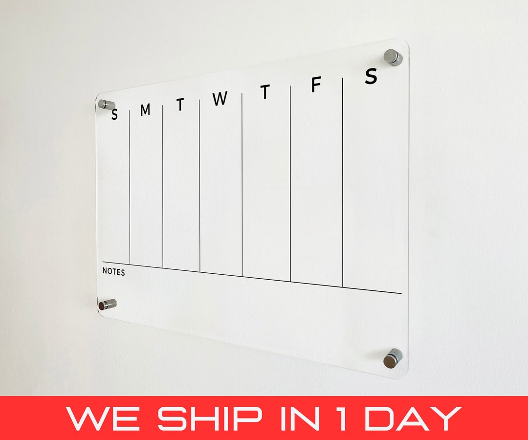 PERSONALIZED Acrylic Weekly Wall Planner- Dry Erase Board, Dry Erase ...