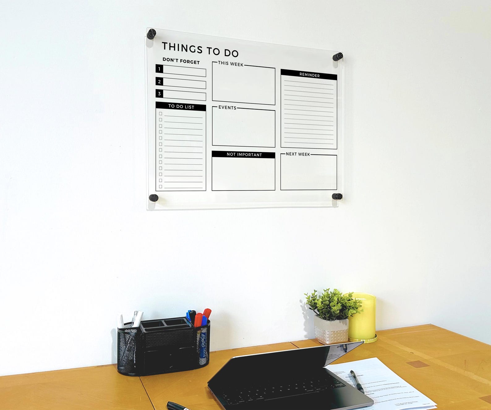 Acrylic Premium Wall Planner - Large Glass Calendar for Wall - to Do ...