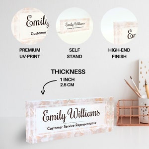 Personalized Logo Desk Name Plate Block 8x3" - Custom Logo Gift for ...