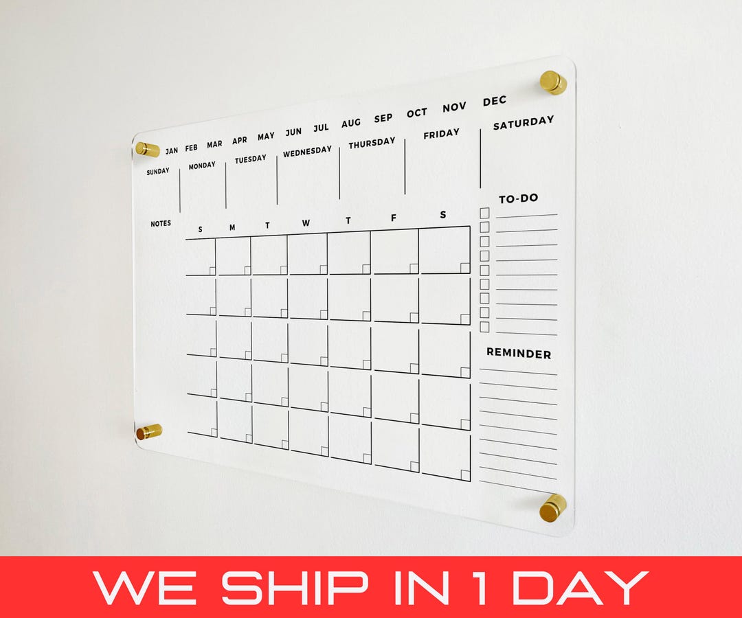 Weekly Premium Large Glass Calendar - Reusable Board for Office and ...