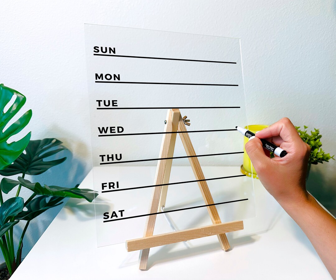 Personalized Acrylic Weekly Planner - Custom Desk Calendar, Dry Erase ...