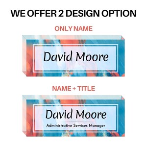 Customized Clear Acrylic Thick 8x3" - Desk Name Plate Block With ...