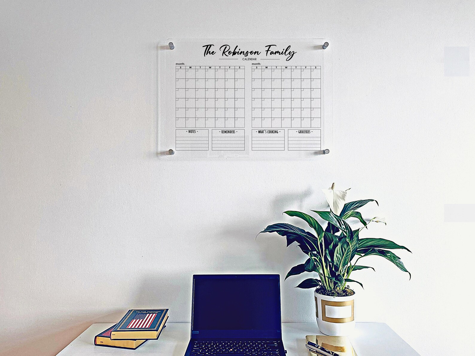 Two Month Clear Acrylic Calendar Dry Erase Monthly Calendar - Etsy