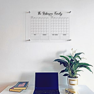 Two Month Clear Acrylic Calendar Dry Erase Monthly Calendar - Etsy