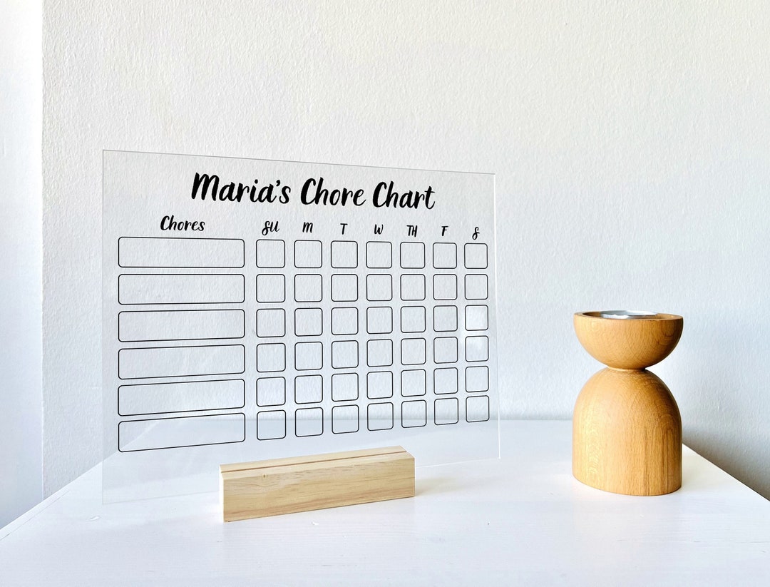Acrylic Chore Chart for Desk- Personalized Dry Erase Board, Dry Erase ...