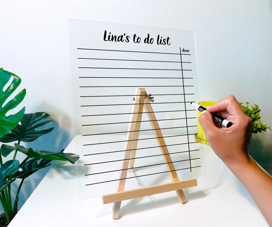 PERSONALIZED Acrylic To-do List - Dry Erase Board, Dry Erase Calendar ...