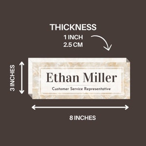 Personalized Logo Desk Name Plate Block 8x3" - Custom Logo Gift for ...