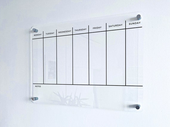PERSONALIZED Acrylic Weekly Wall Planner Dry Erase Board Dry - Etsy