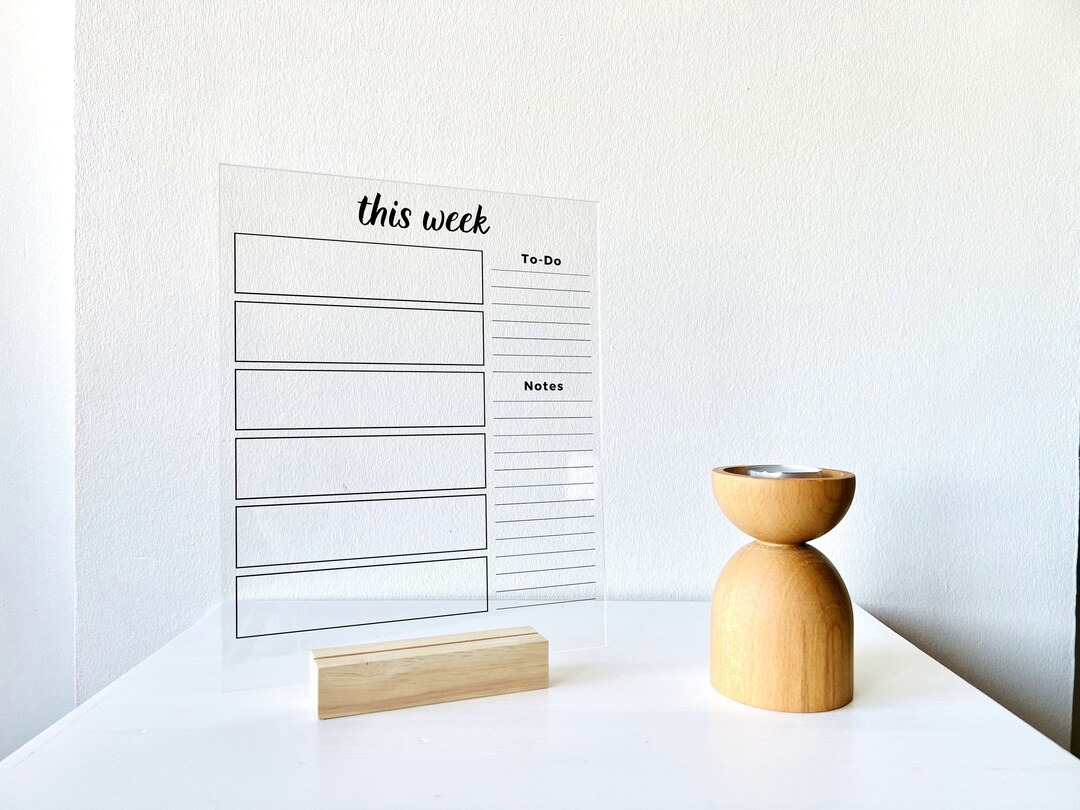 Personalized Acrylic Planner - To-do List, Custom Desk Calendar, Dry ...