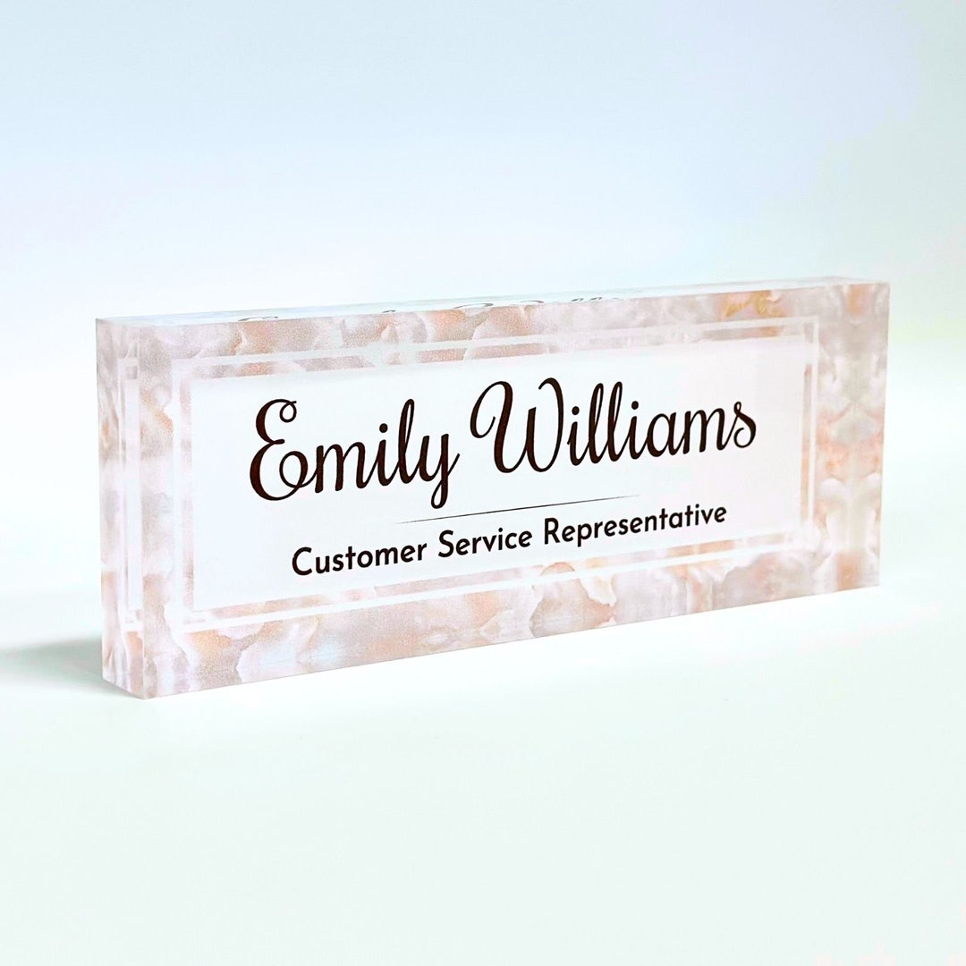 Personalized Logo Desk Name Plate Block 8x3" - Custom Logo Gift for ...