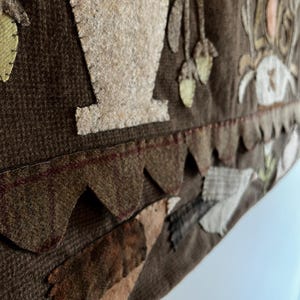 Primitive Folk Art Wall Hanging, Table Topper Handmade Wool Applique - Etsy