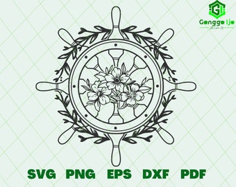 Rudder Flowers Svg - Etsy