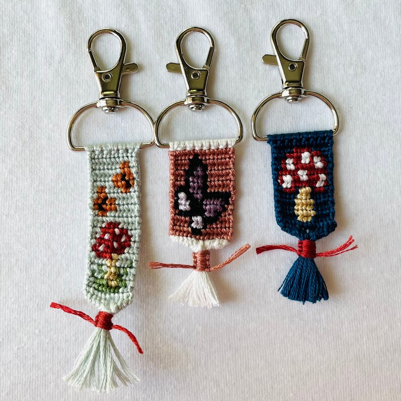 Mushroom and Butterfly Alpha Keychains, Cute, Aesthetic, Bright ...