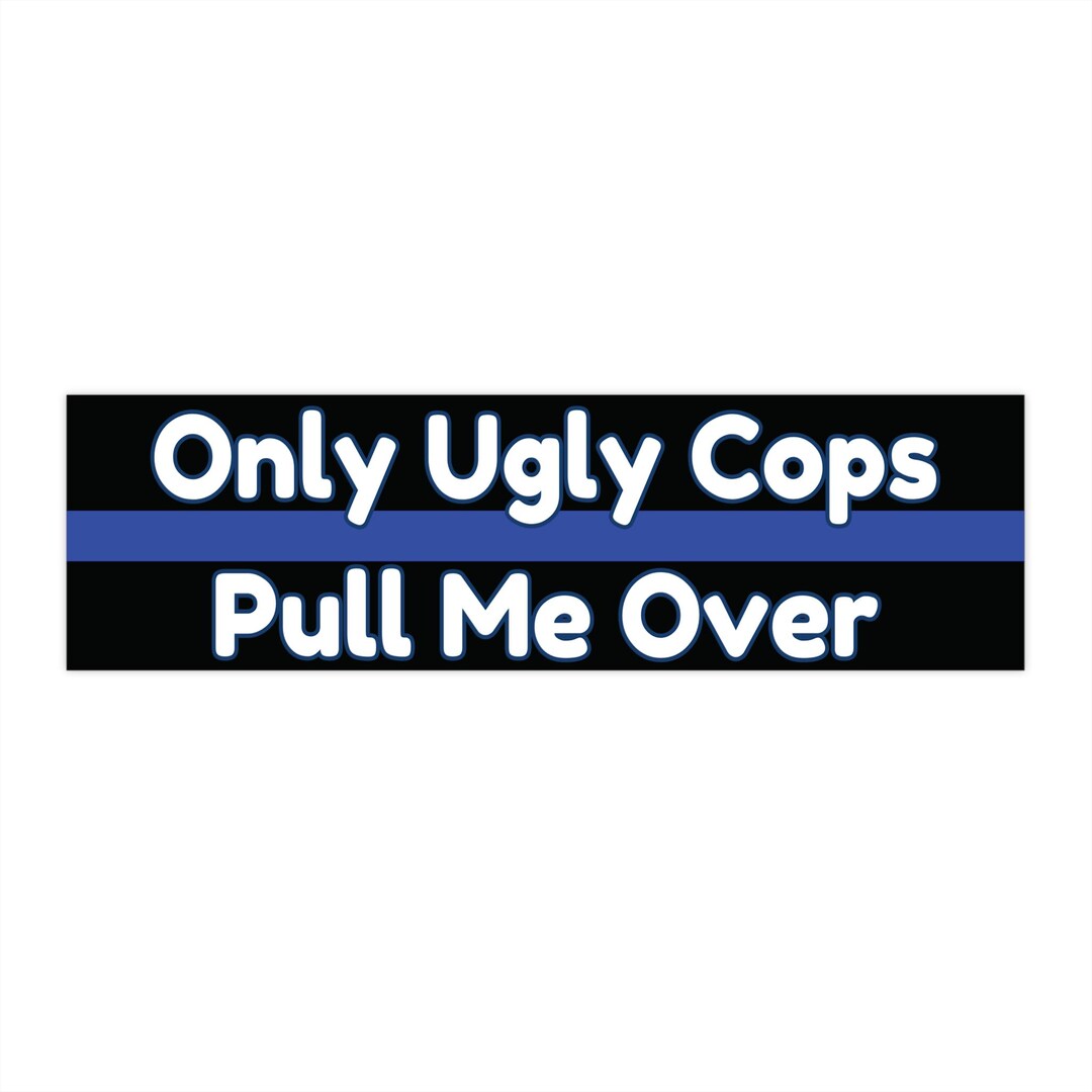 Funny Parody Thin Blue Line Bumper Sticker, Police Joke Car Decal ...