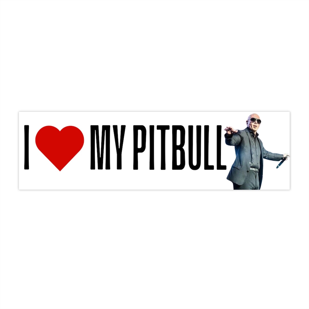 Bumper Sticker Pitbull Meme | Dog Lover Gift | Funny Rapper Meme ...