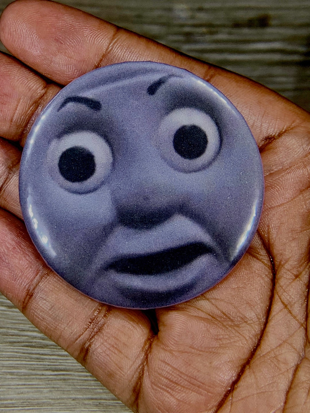 Thomas the Tank Engine Angry Face Meme Buttons Retro Glossy High ...
