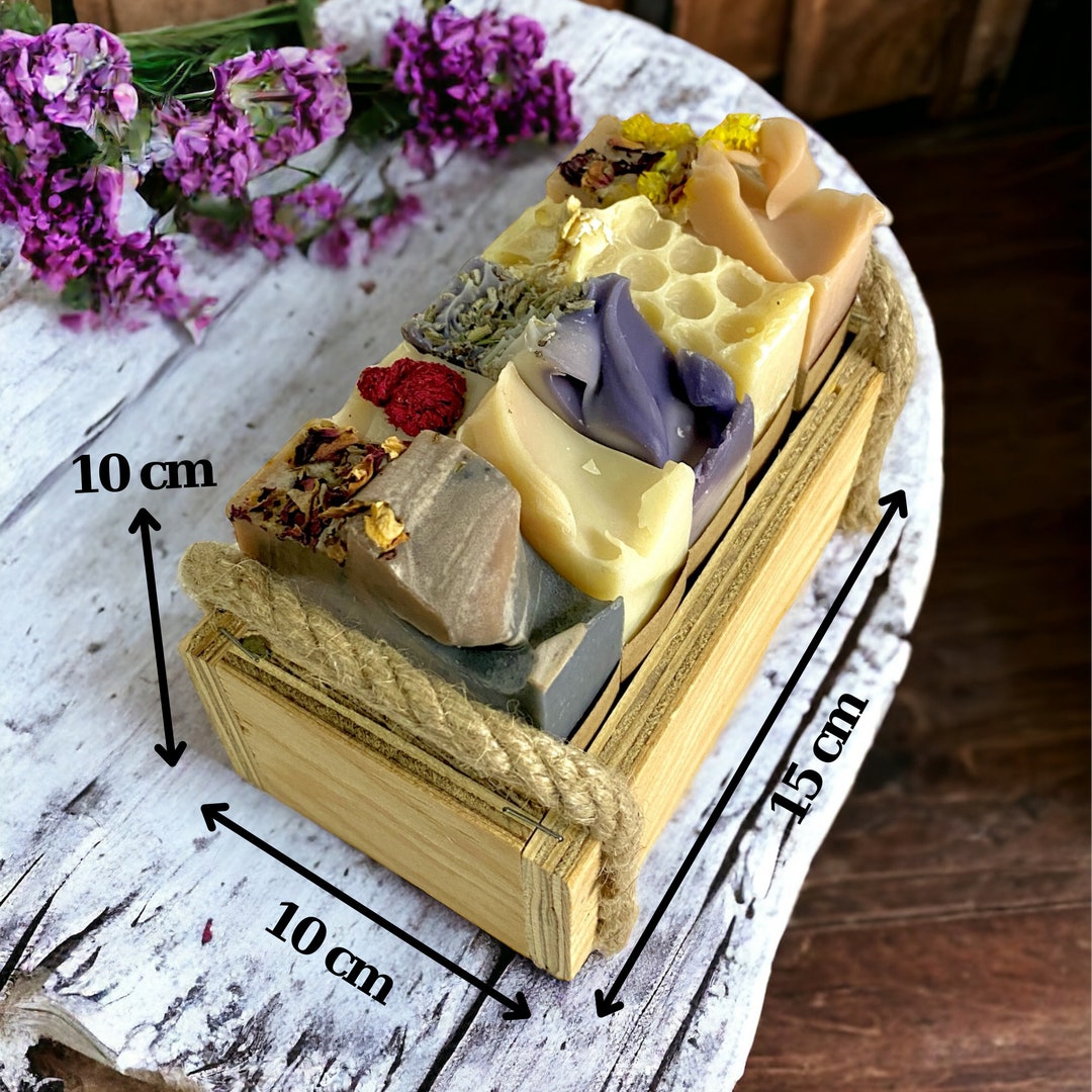 Handmade Natural Soaps Set, Spring Garden, Bath Soaps With Wooden Gift ...