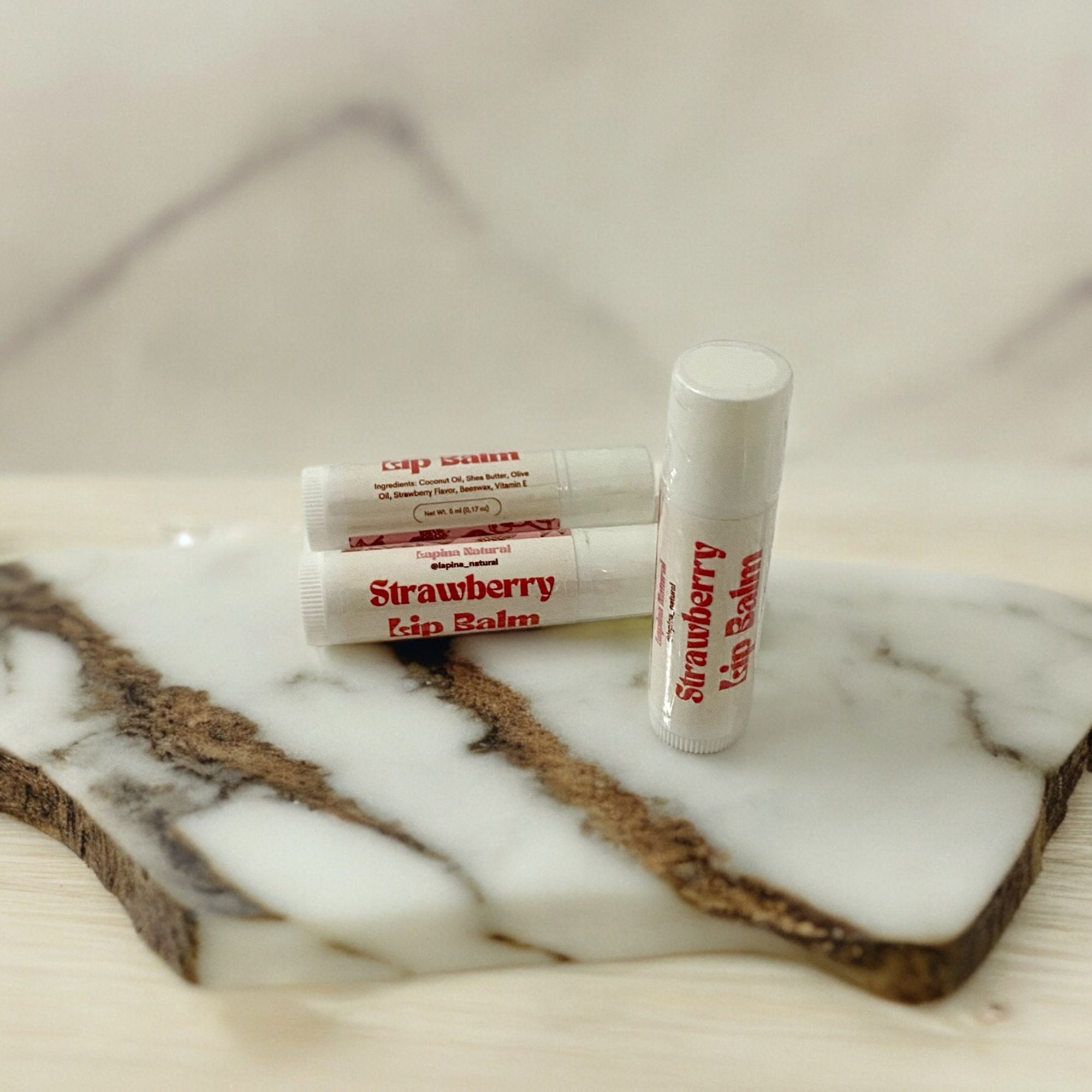 Handmade Natural Lip Balm, Strawberry , Sustainable Bathroom and Beauty ...