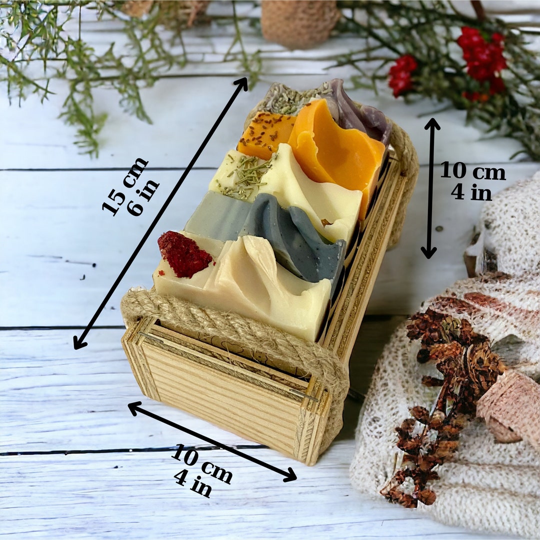 Handmade Natural Soaps Vegan Set, Bath & Care, Soaps With Wooden Gift ...