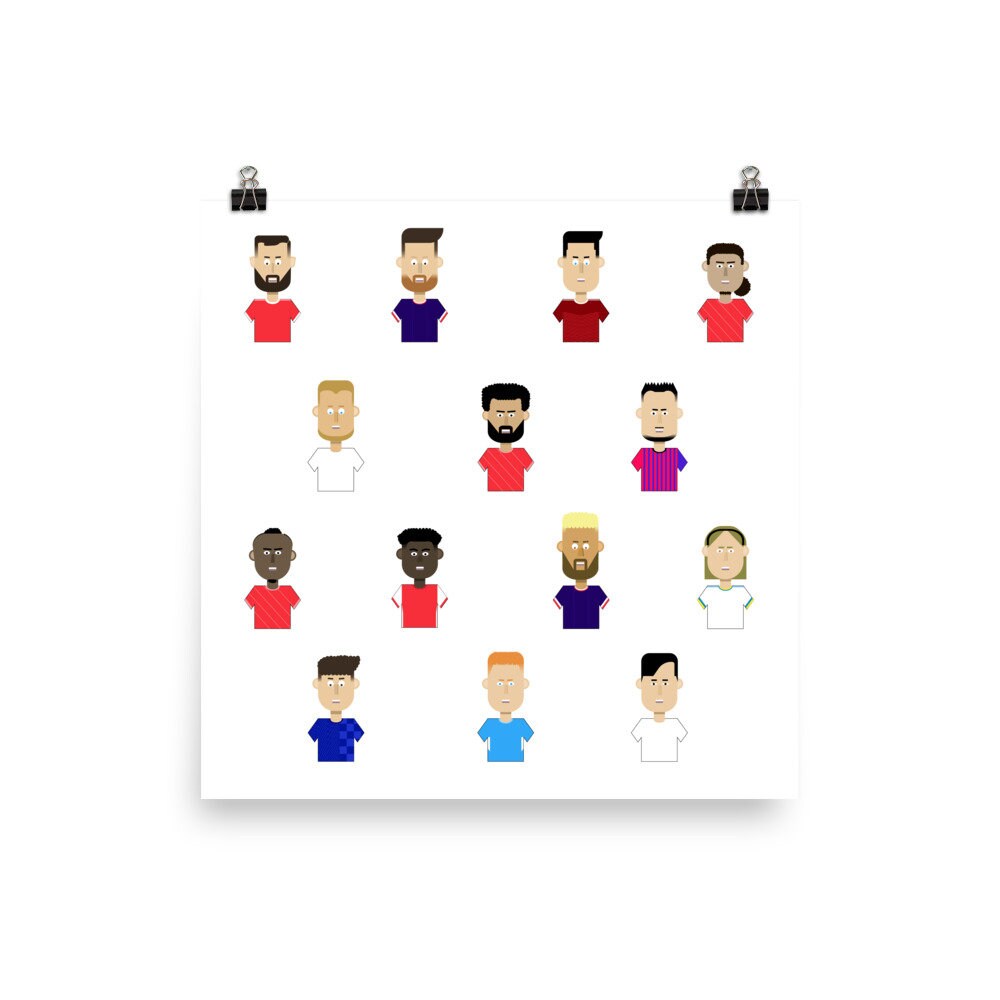 Famous Footballer Cartoon Poster | Message to Request Other Players or ...