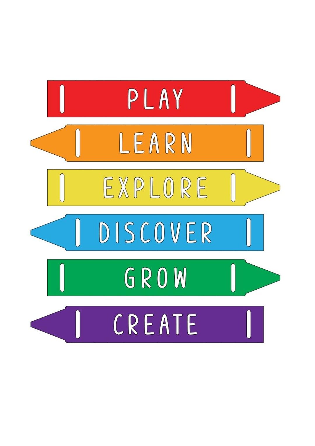Positive Message Decal | Classroom Decal | Crayon Decal | Grow, Learn ...