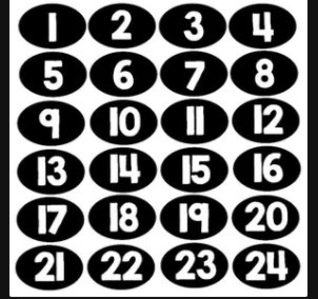 2 Numbers for Classroom Back to School Vinyl Number Decals Circle ...