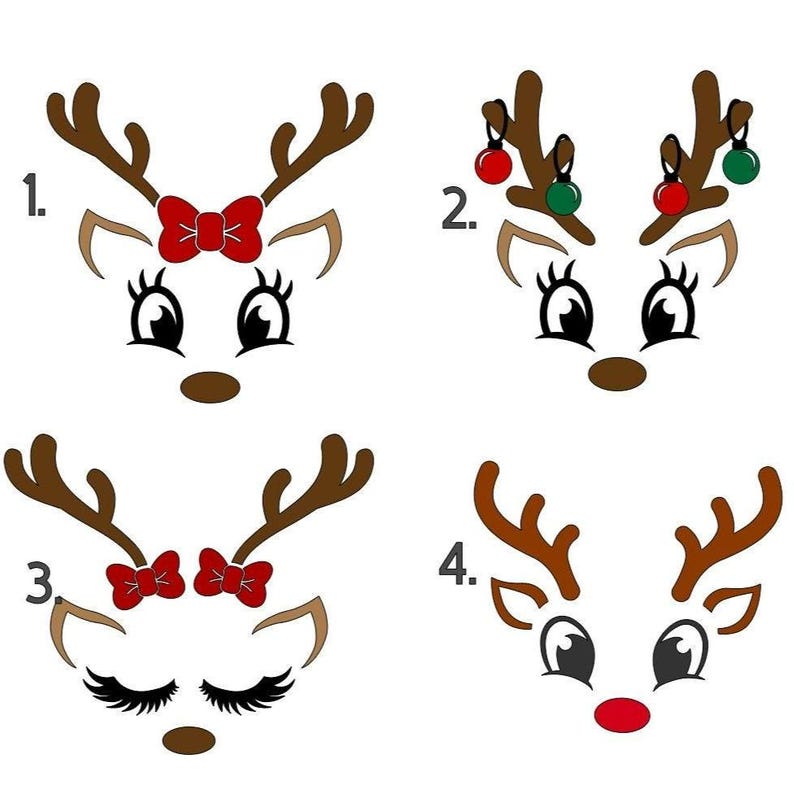 Reindeer Decals | Reindeer Face | Holiday Decals | Christmas | Mug ...