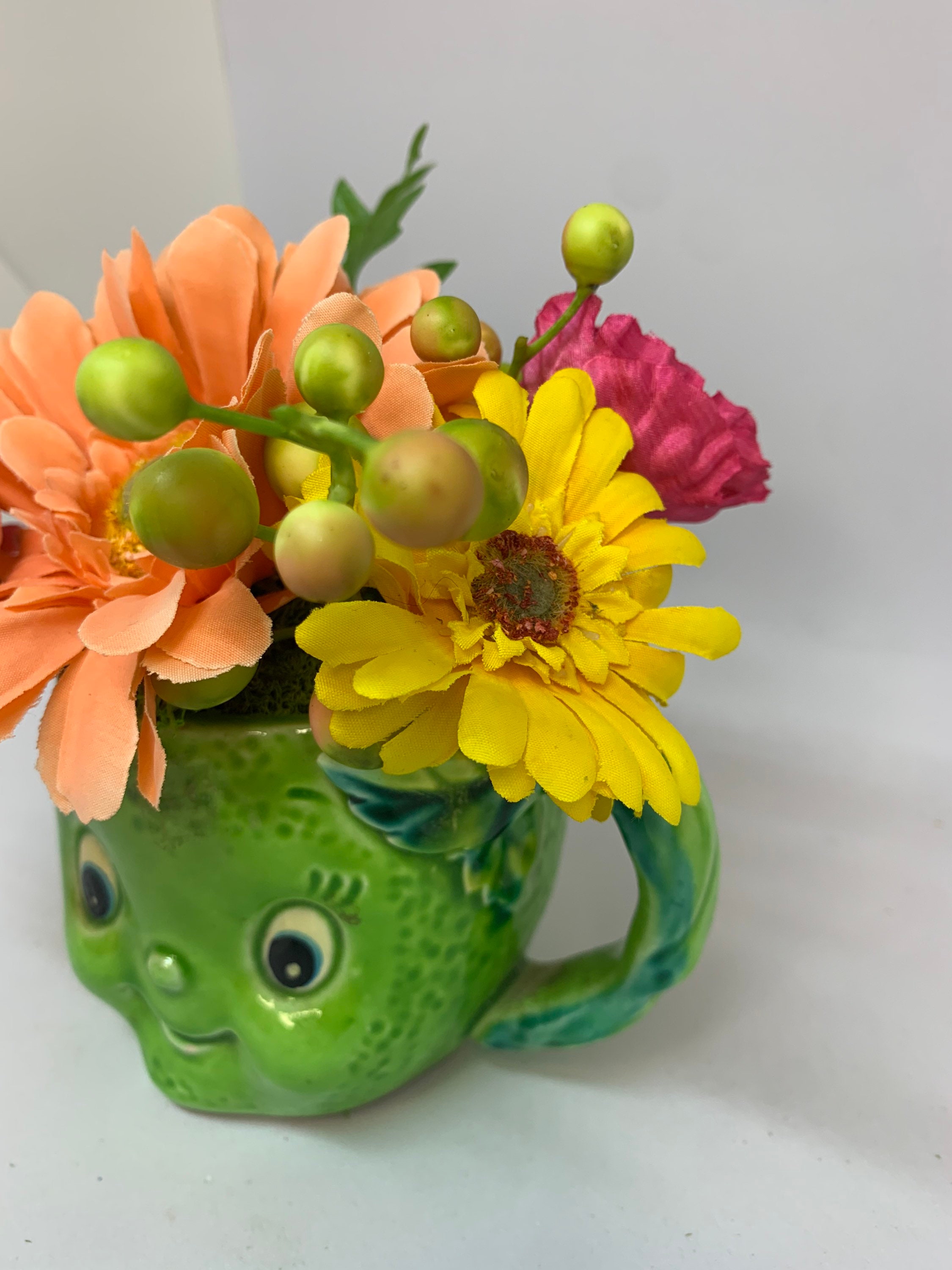 Mini Green Sprite Planter With Flowers Small Floral Arrangement Spring ...