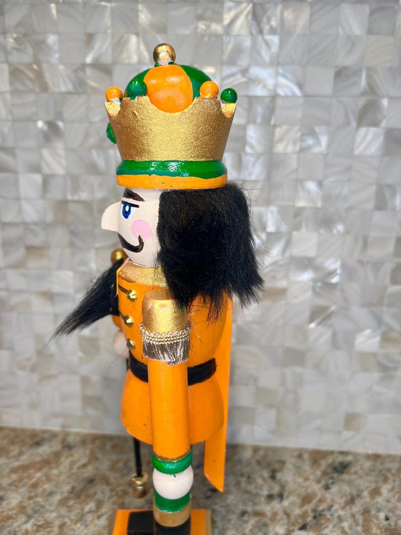 12” Hand-painted University of Miami Nutcracker: Orange and Green ...