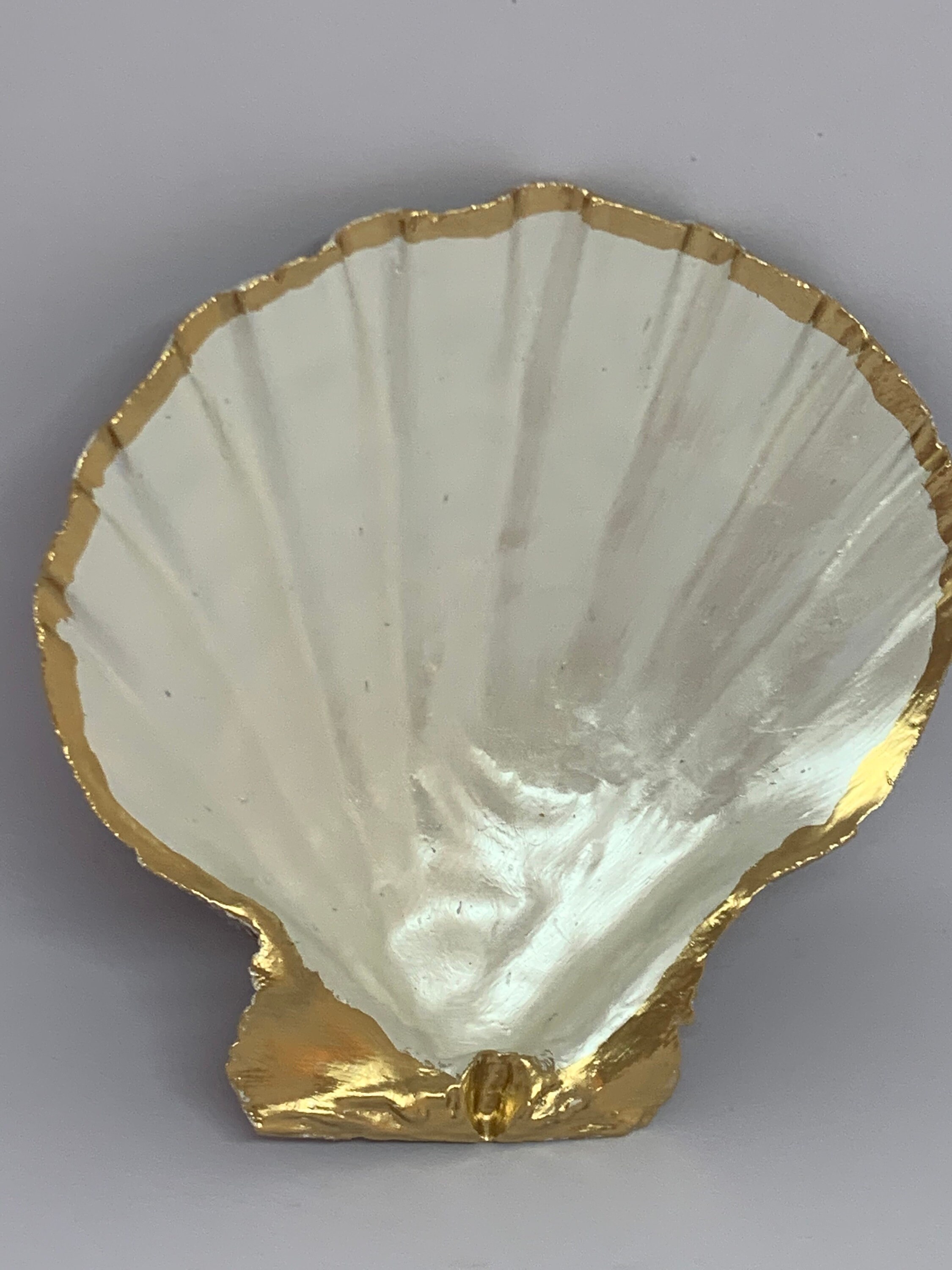 XL Gold Gilded Pearly Scallop Seashell Giant Scallop Shell - Etsy