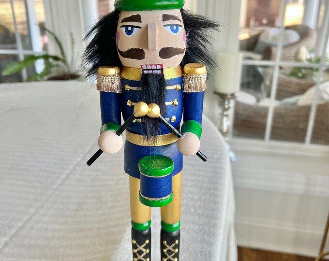 14” Hand-painted Navy & Gold University of Notre Dame Wooden Nutcracker ...