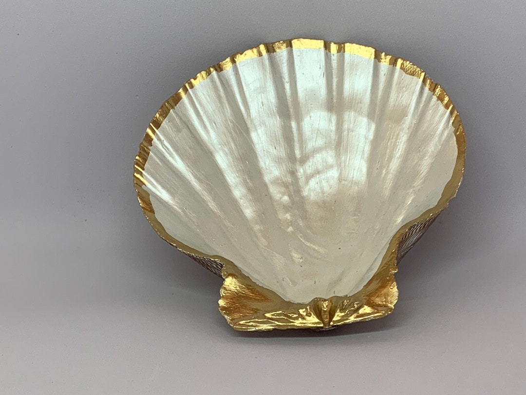 XL Gold Gilded Pearly Scallop Seashell Giant Scallop Shell - Etsy