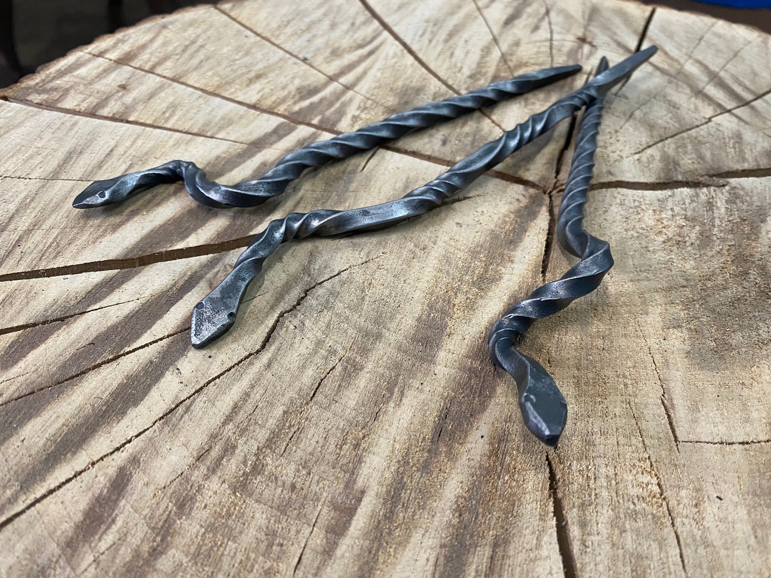 Snake Hair Pin Forged Hair Pin Hand Forged Metal Hair Pin - Etsy