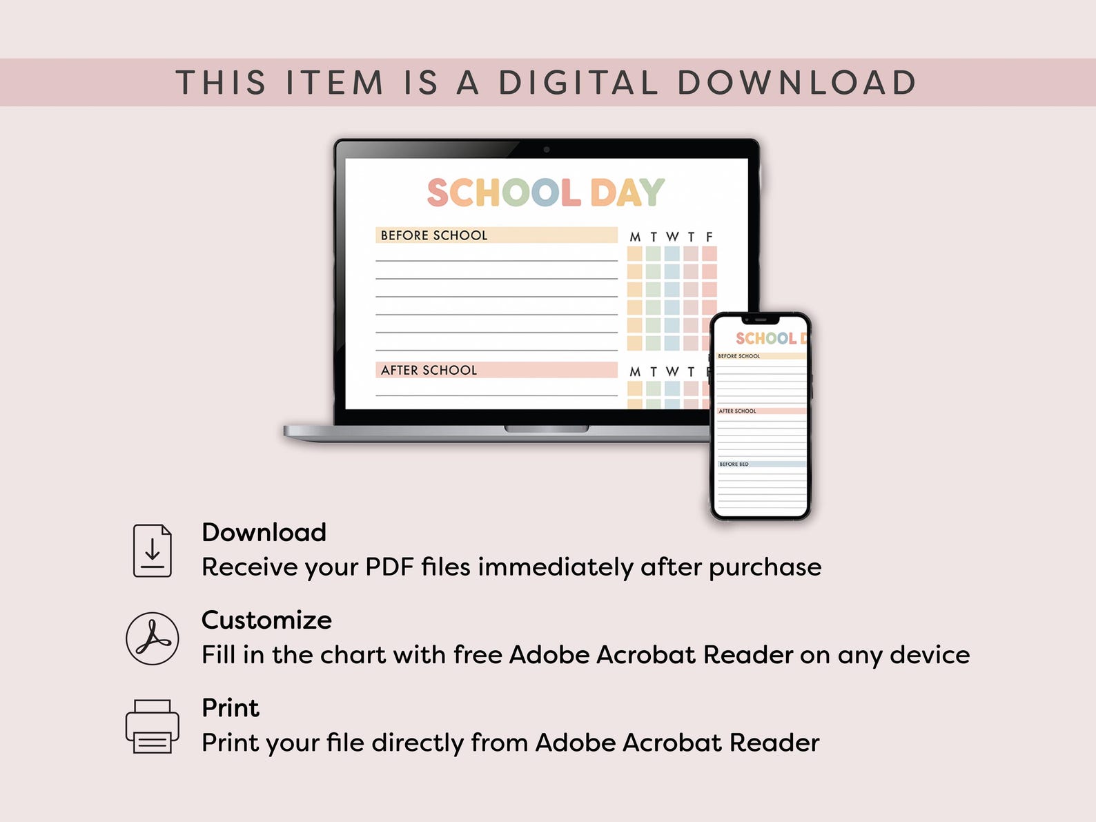 Editable School Day Checklist | Before After School Checklist, Morning ...