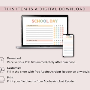 Editable School Day Checklist | Before After School Checklist, Morning ...