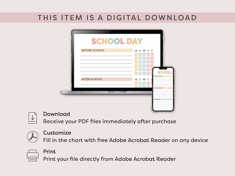 Editable School Day Checklist | Before After School Checklist, Morning ...