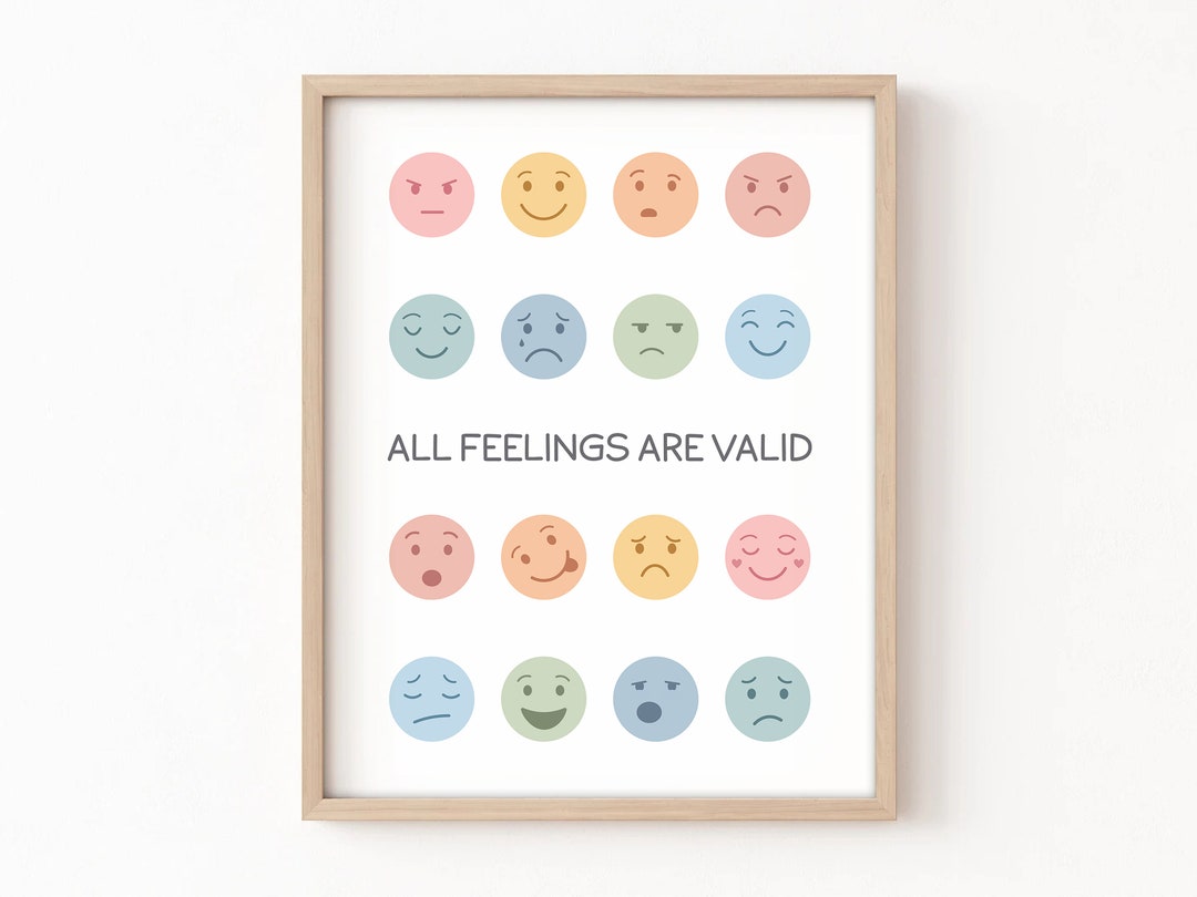 All Feelings Are Valid Poster Feelings Poster for Kids Feelings Check ...