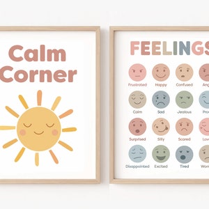 Calm Corner Sign Feelings Chart Toddler Feelings Poster Emotions Chart ...