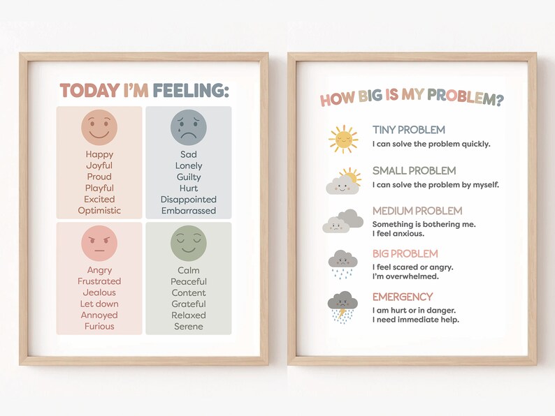 Calming Corner Posters Feelings Chart Playroom Decor Emotional ...