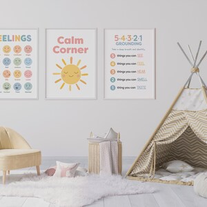 Calm Corner Sign Feelings Chart Toddler Feelings Poster Emotions Chart ...