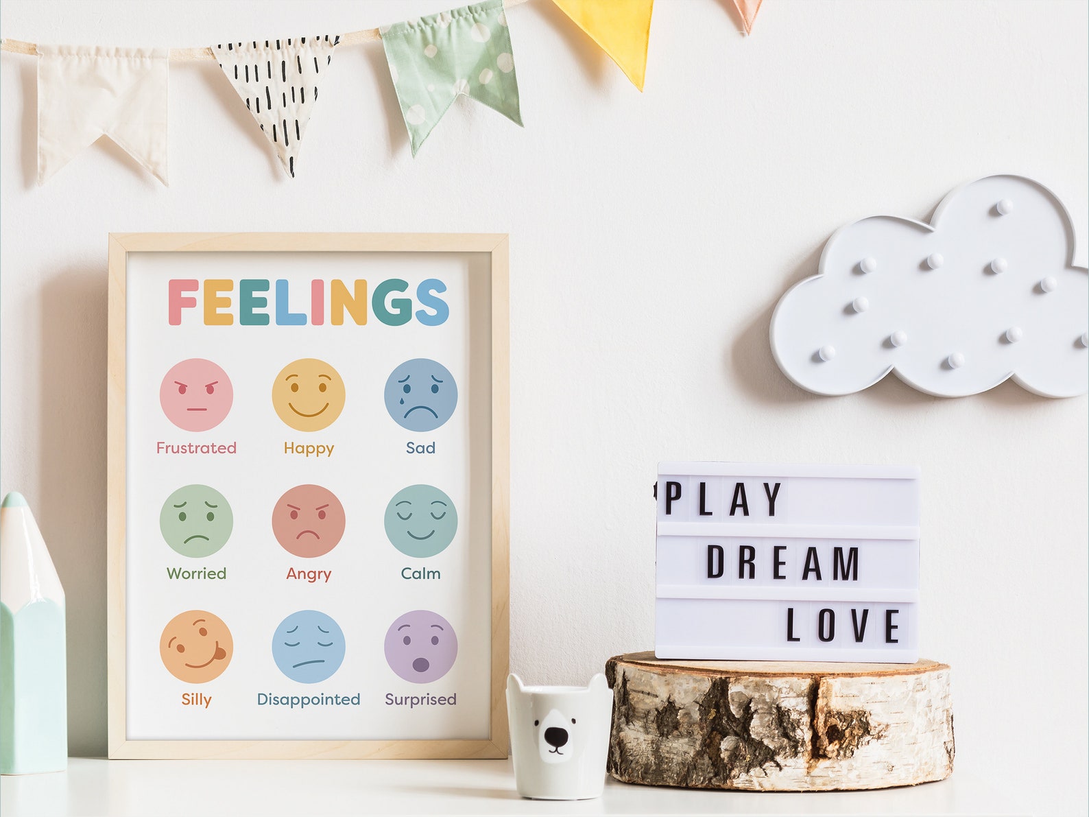 Feelings Chart for Toddlers Feelings Chart Printable Wall Art Calm Down ...