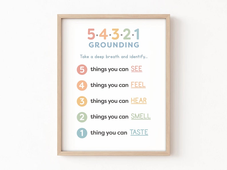 54321 Grounding Technique Poster Rainbow Grounding Printable - Etsy