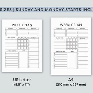 Editable Minimalist Chore Chart | Printable Weekly Planner, Chore Chart ...
