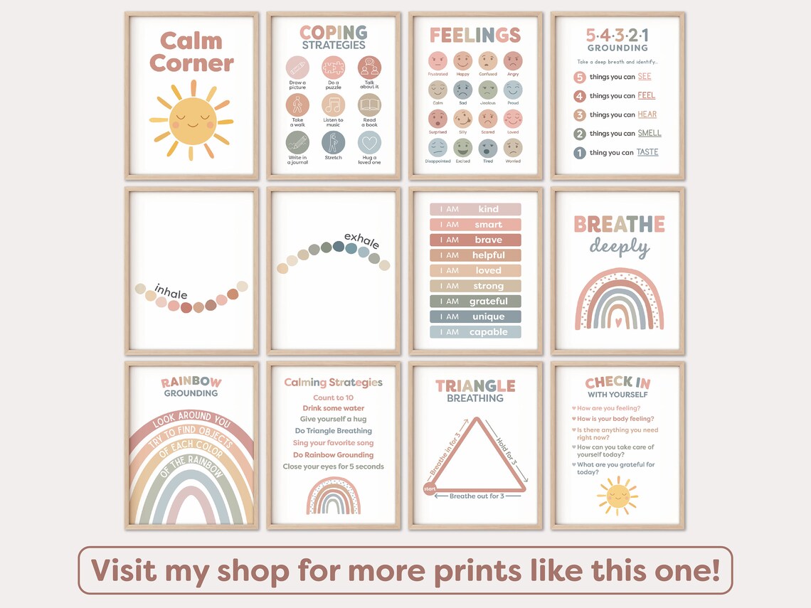 Calm Corner Sign Feelings Chart Toddler Feelings Poster - Etsy