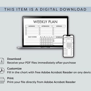 Editable Minimalist Chore Chart | Printable Weekly Planner, Chore Chart ...