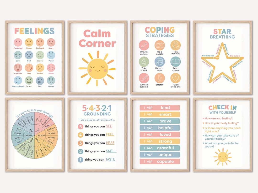 Calm Corner Posters Kid's Room Decor Feelings Chart Calm Posters ...