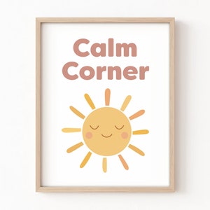 Calm Corner Sign Feelings Chart Toddler Feelings Poster Emotions Chart ...